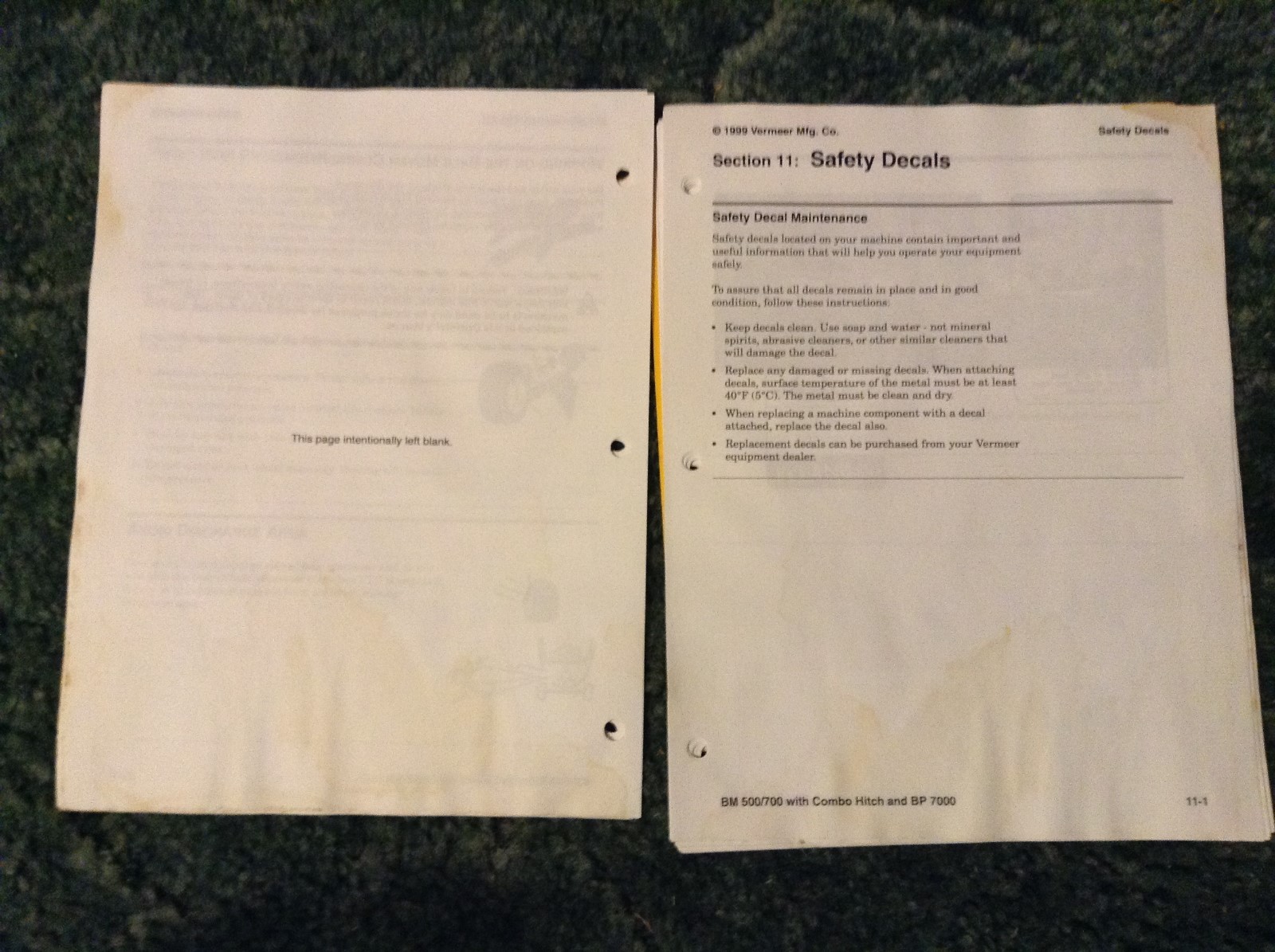 105400R68 - A New Operators Manual For A Vermeer B500/700, BP7000 Bale ...