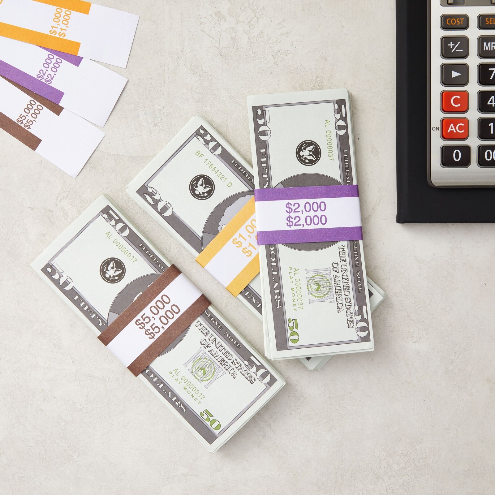 300-Pack Money Bands for Cash, Self-Adhesive 1000, 2000, 5000 Currency ...