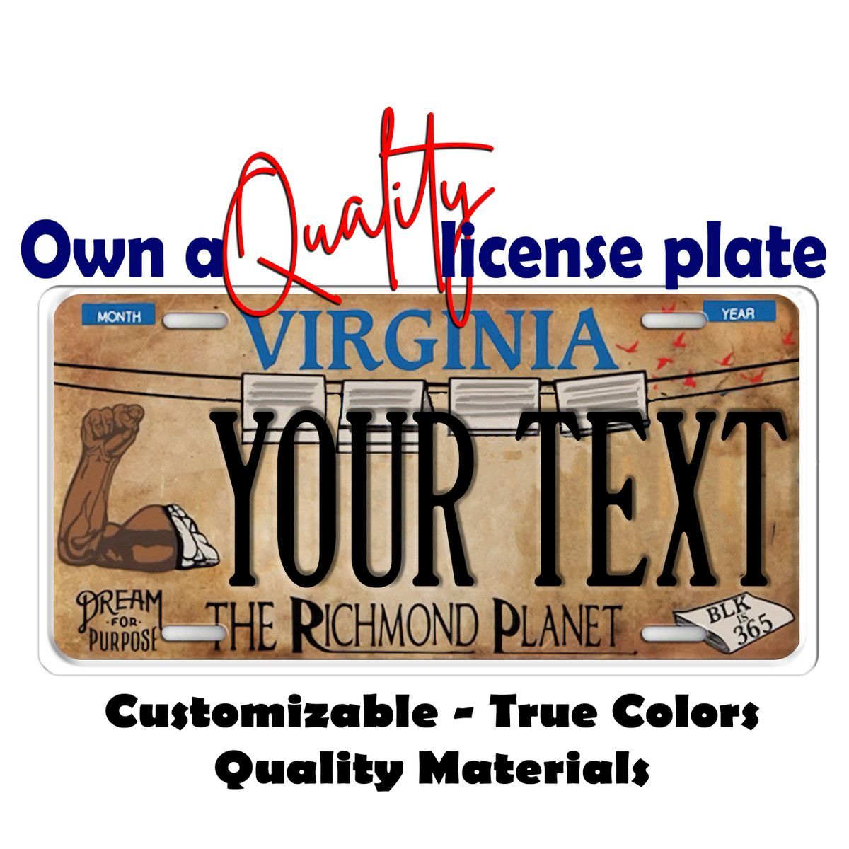 Virginia Richmond Planet License Plate Frame BikeMoped Car Key chain ...