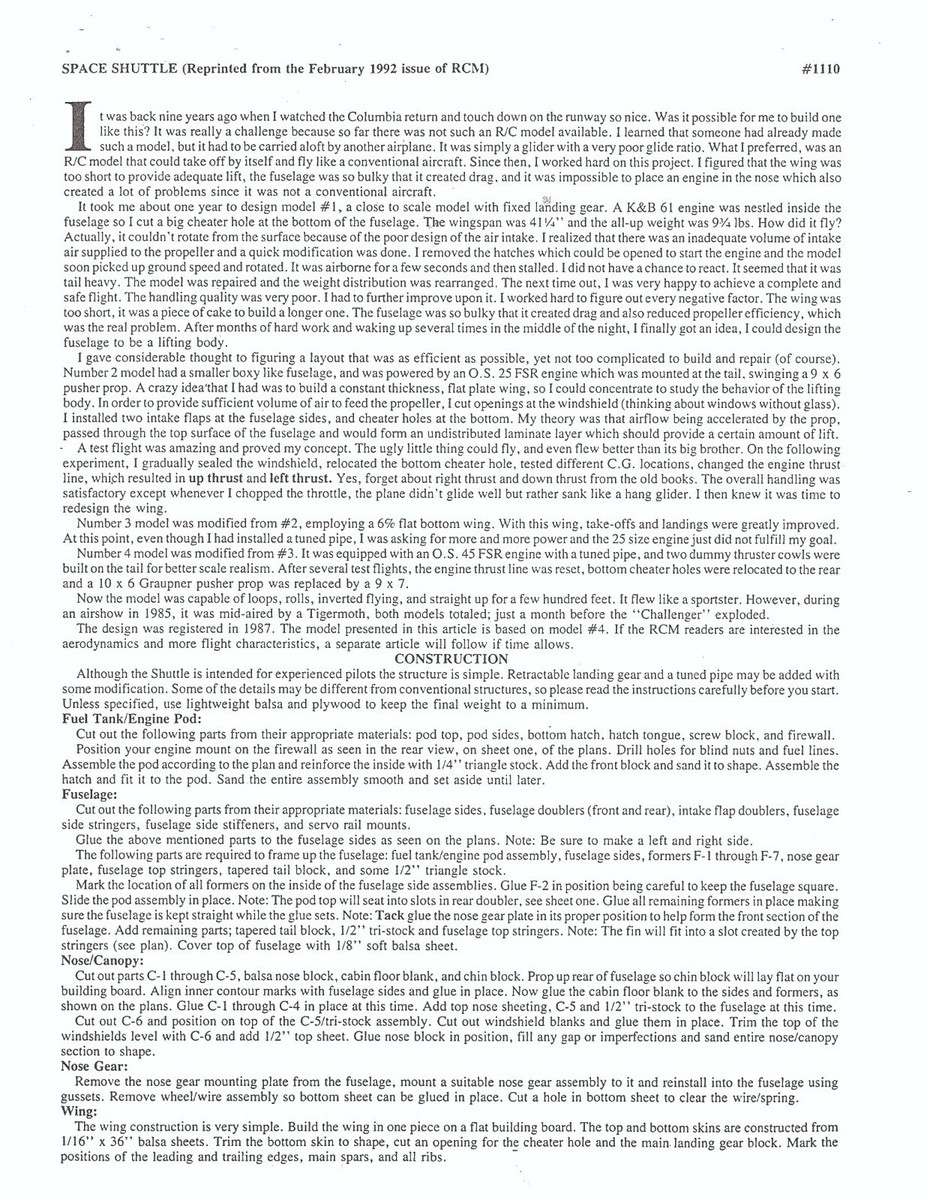 Space Shuttle Rc Kit