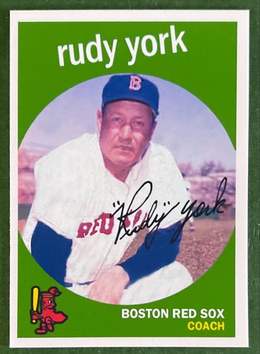 1959 TOPPS RUDY YORK #573 BOSTON RED SOX GREEN VARIATION BOB LEMKE ...