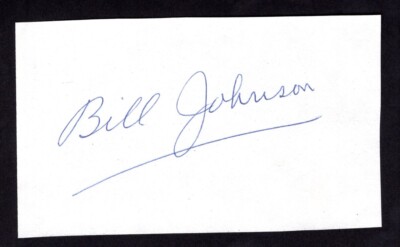 Bill Johnson NFL Coach Hand Signed Autograph 2.25x4 Cut | eBay
