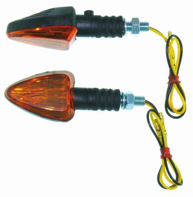 Pair Custom Universal Motorcycle Indicators Arrowhead Vented Black 37mm ...