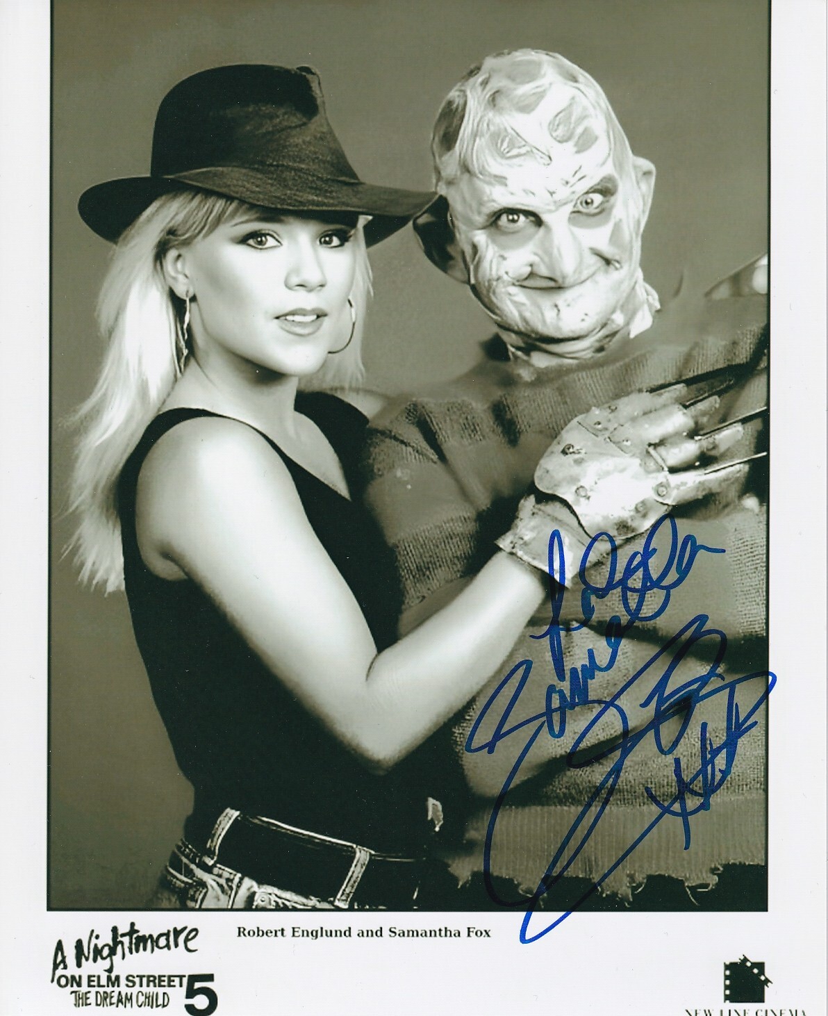 SAMANTHA FOX signed Autogramm 20x25cm FREDDY KRUEGER in Person ...
