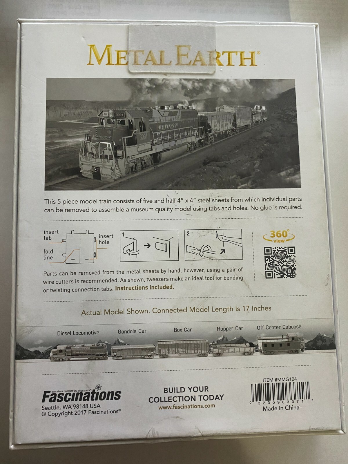 Metal Earth Freight Train Engine + 4 Cars Gift Set Laser Cut Metal ...