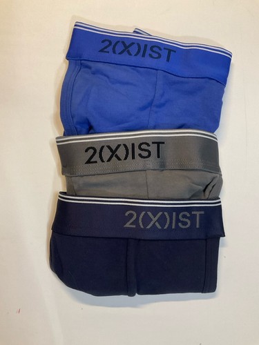 2(X)IST Cotton Stretch Jock Strap 3-Pack Eclipse/Lead/Dazzling Blue, Sz ...
