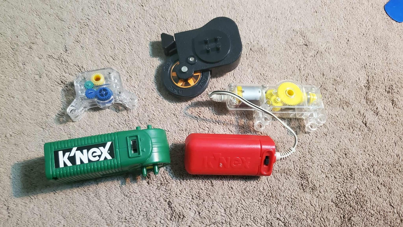 Knex Motor Lot 2 battery operated 1 friction 1 pull string motorcycle ...
