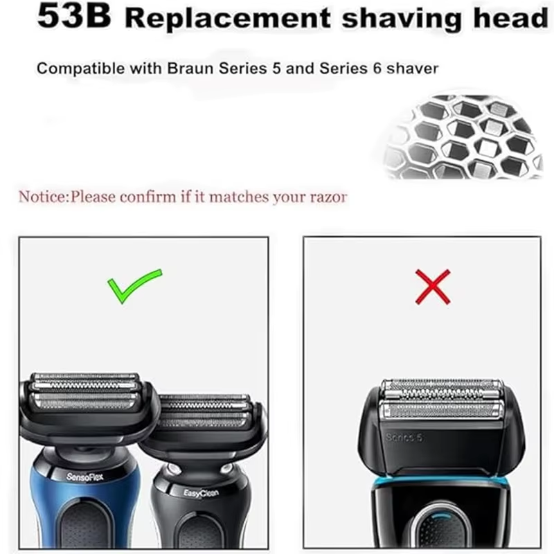53B Replacement Foil & Cutter Head Compatible with Braun Series 5 ...