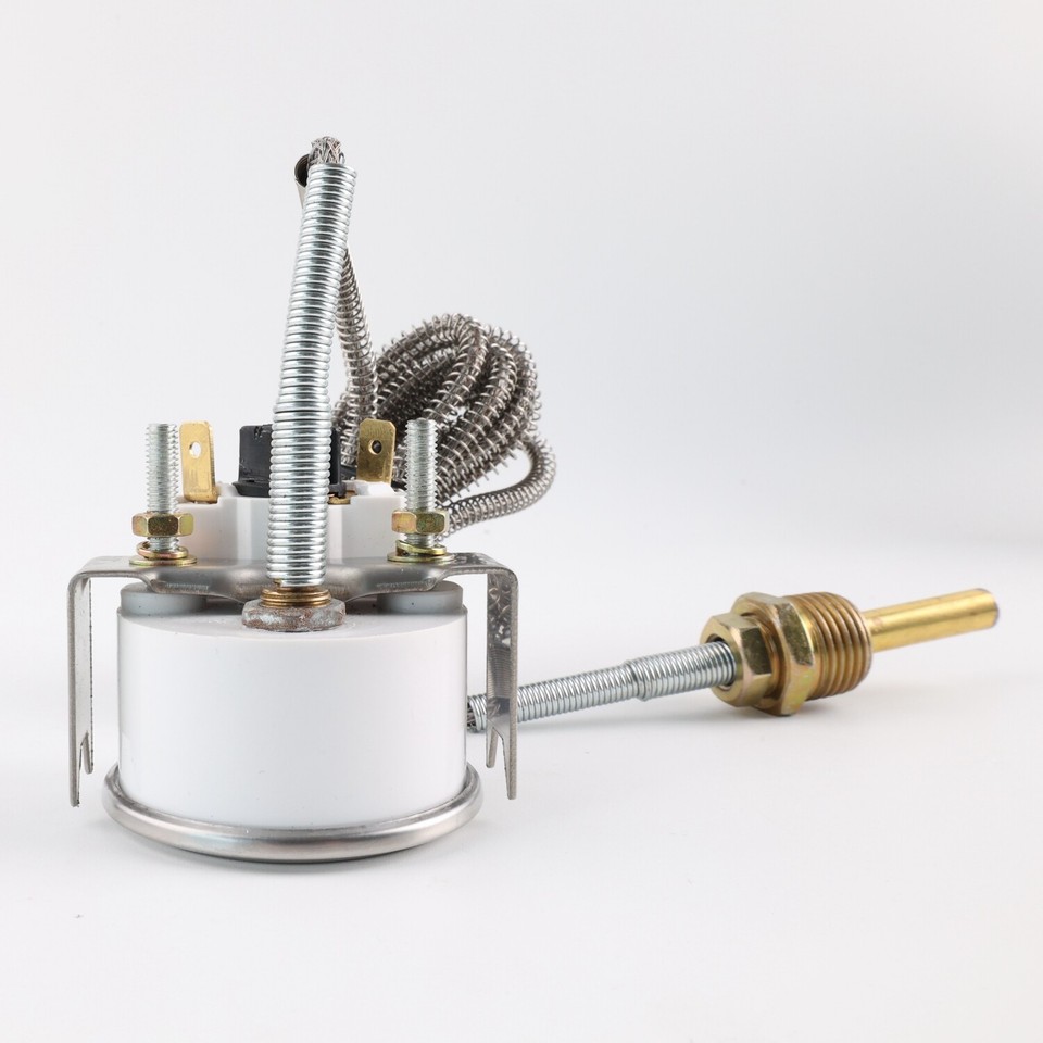 2" 52mm Mechanical Pointer Black Face +Sensor Water Temp Temperature ...