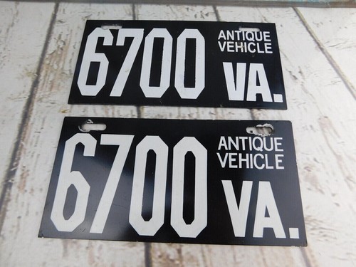 Pair Virginia Antique Vehicle License Plate VA Matching Set 6700 ...
