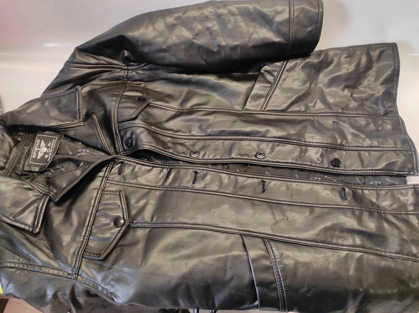 Reportage RGA Italian Leather Jacket Size XL Bomber S… - Gem