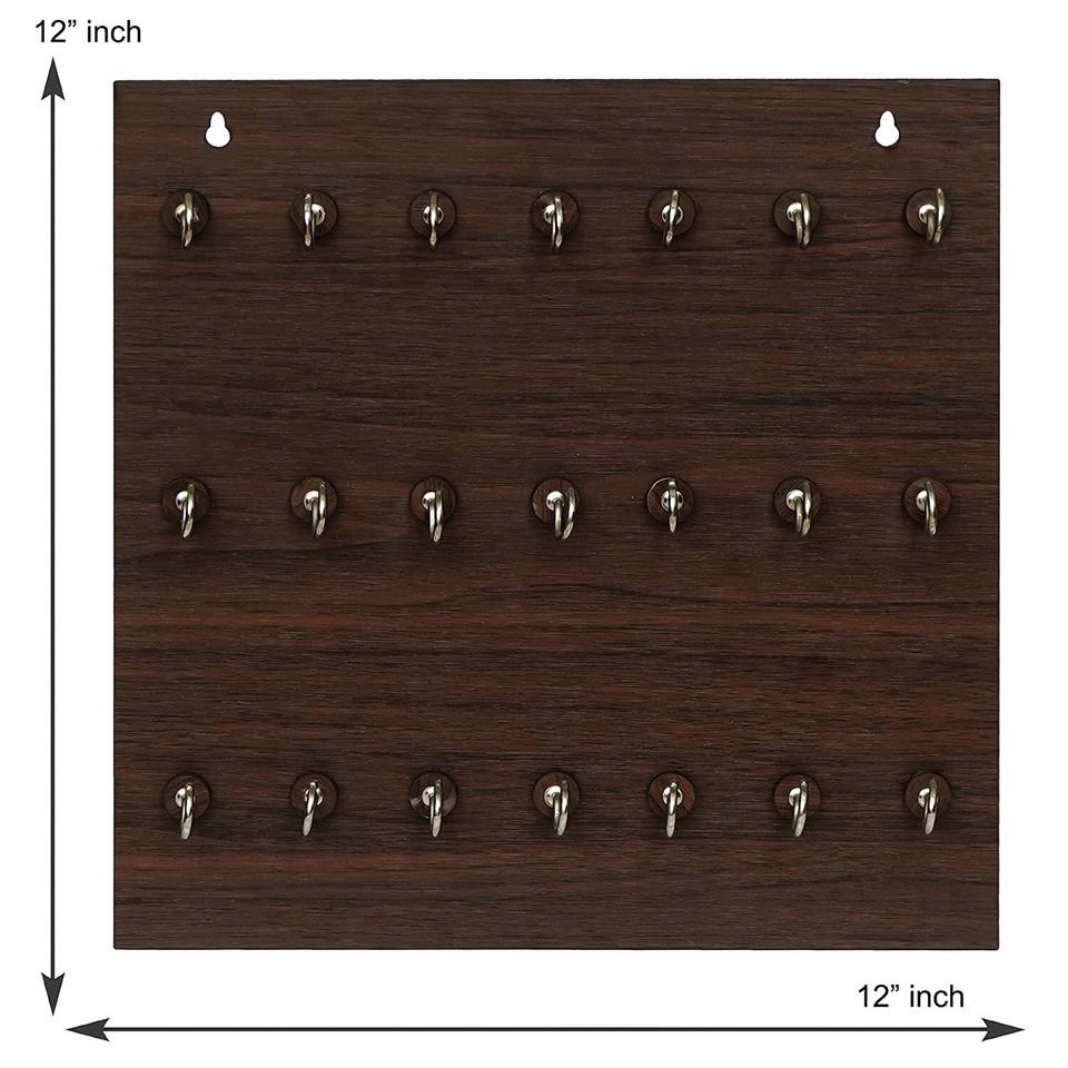 Wooden Premium Key Chain Wall Hanging Key Holder 21 Hooks (Brown) BEST ...