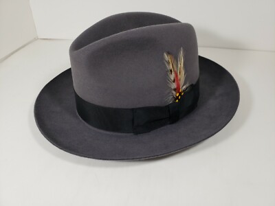 BORSALINO DEEDY FUR FELT HAT FEDORA GRAY | eBay