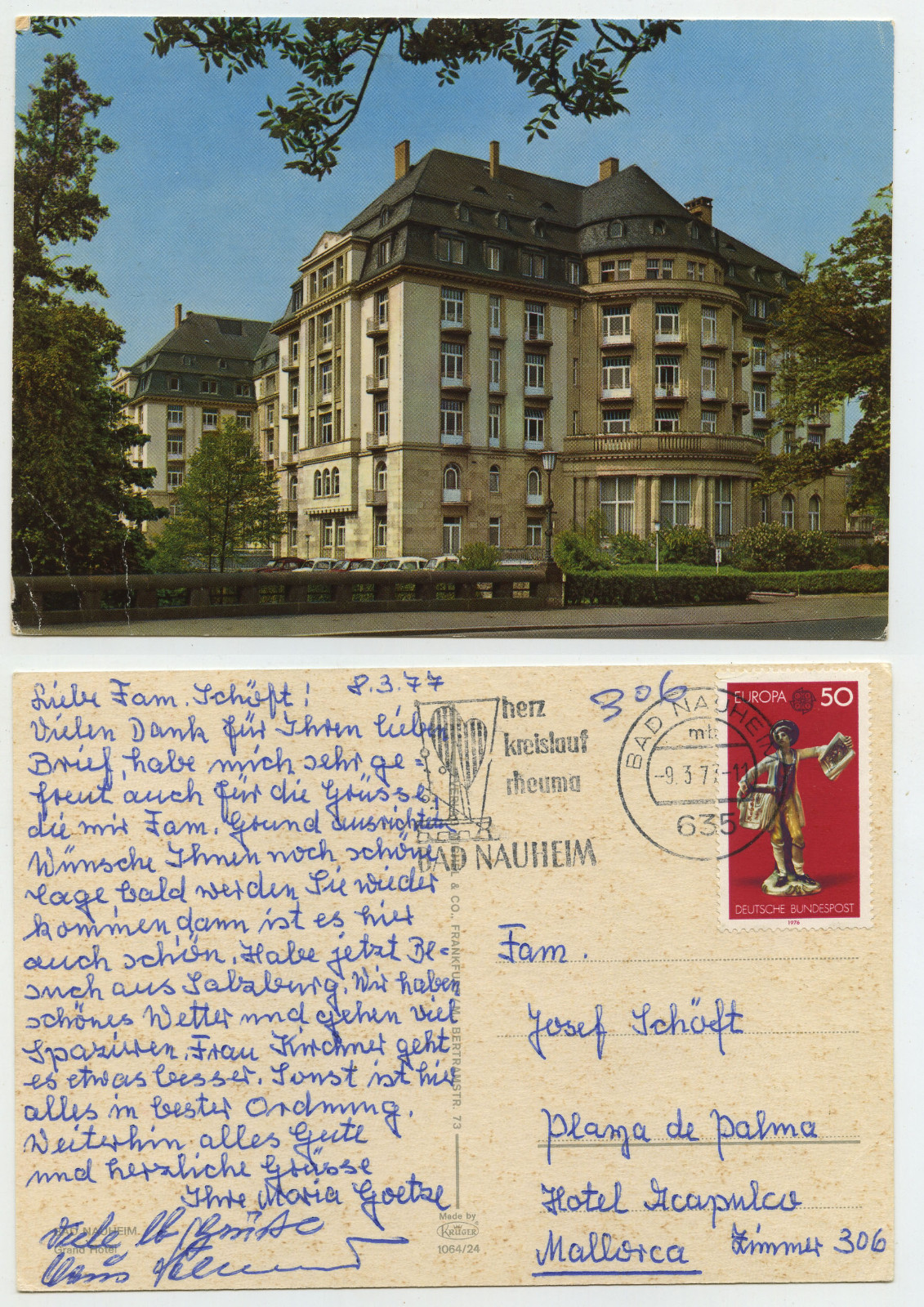 48391 - Bad Nauheim - Grand Hotel - Ansichtskarte, gelaufen 9.3.1977 | eBay