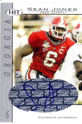 sean jones rc rookie draft auto autograph georgia uga dawgs college ...