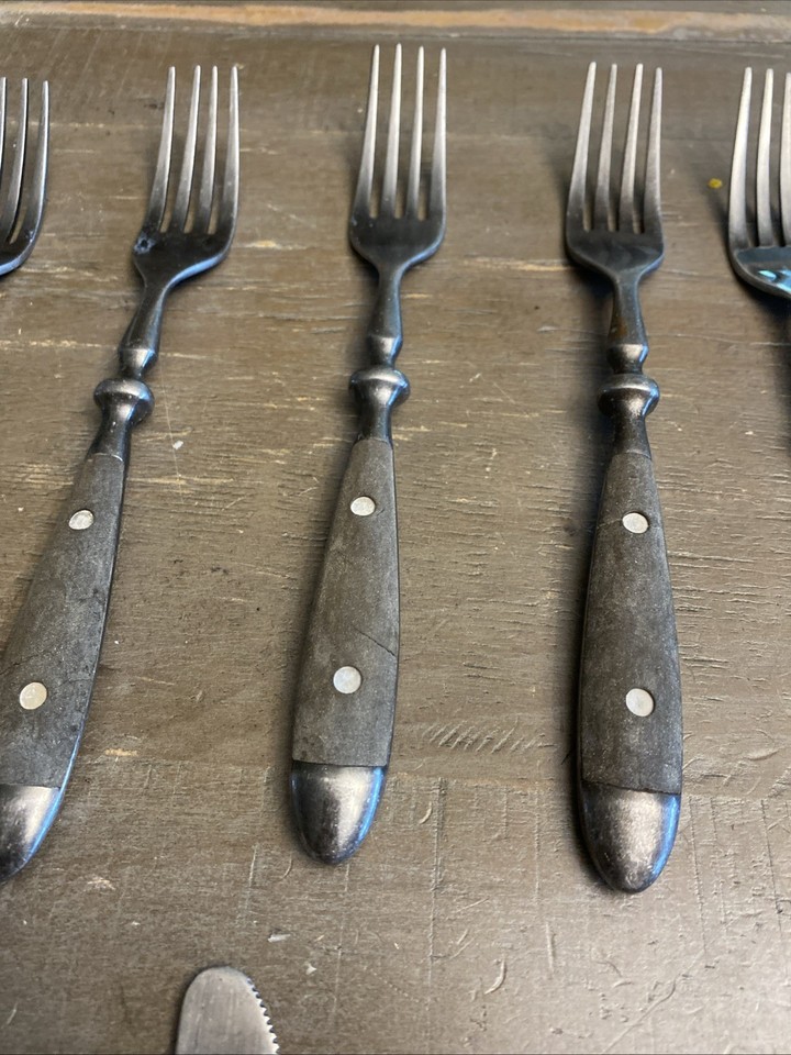 30Pc Stainless Black Bistro Rivet Handles All Are Distressed Sold As-Is ...
