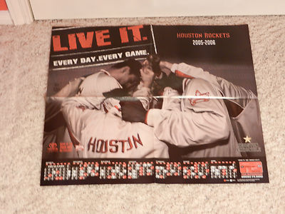 2005-2006 HOUSTON ROCKETS POSTER SCHEDULE "NEW" HOUSTON CHRONICLE | eBay