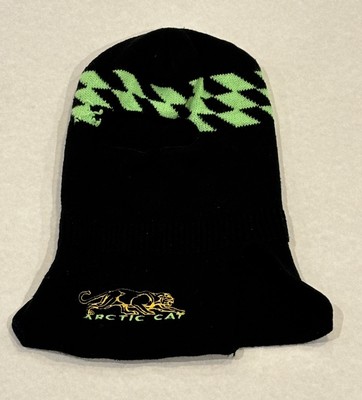 Vintage Arctic Cat Snowmobile Ski Mask Black & Green knit | eBay