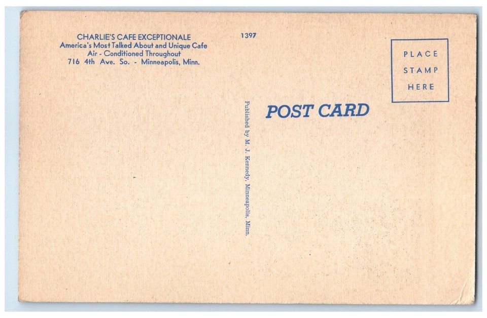 c1950's Charles Cafe Exceptionale Minneapolis Minnesota MN Dual View ...
