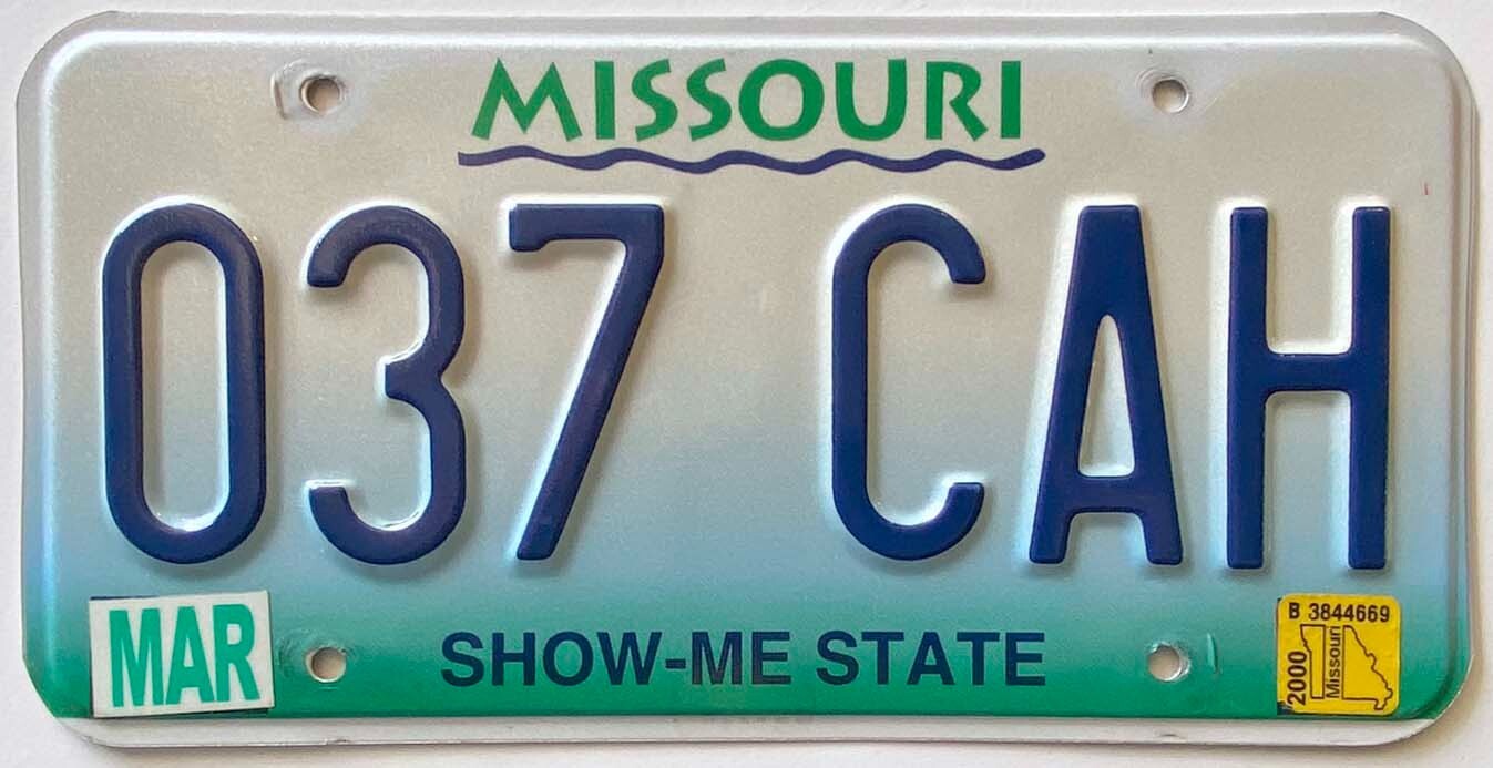 Vintage Missouri 2000 River License Plate 037 CAH in Very Good ...