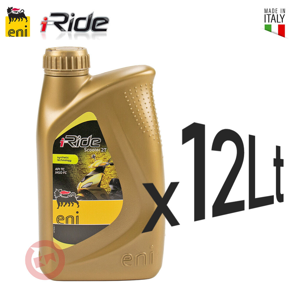 12 LT OLIO MISCELA AGIP ENI i-RIDE SCOOTER 2T CICLOMOTORI MOTO API TC ...