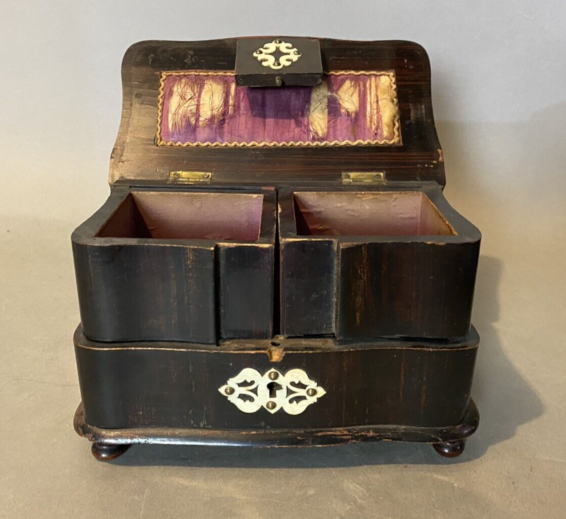 Antique Victorian Jewelry Casket Keepsake Box with Lift Top & Swinging ...