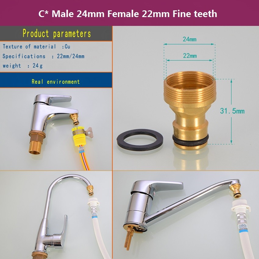 Brass Threaded Hose Tap Adaptor Gardening Water Pipe Connector Tube ...