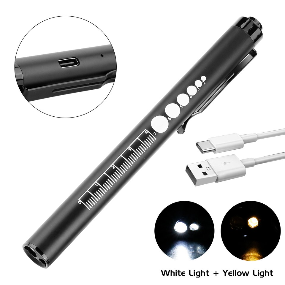 10PCS Medical Penlight Rechargeable EDC LED Flashlight Pocket Torch ...