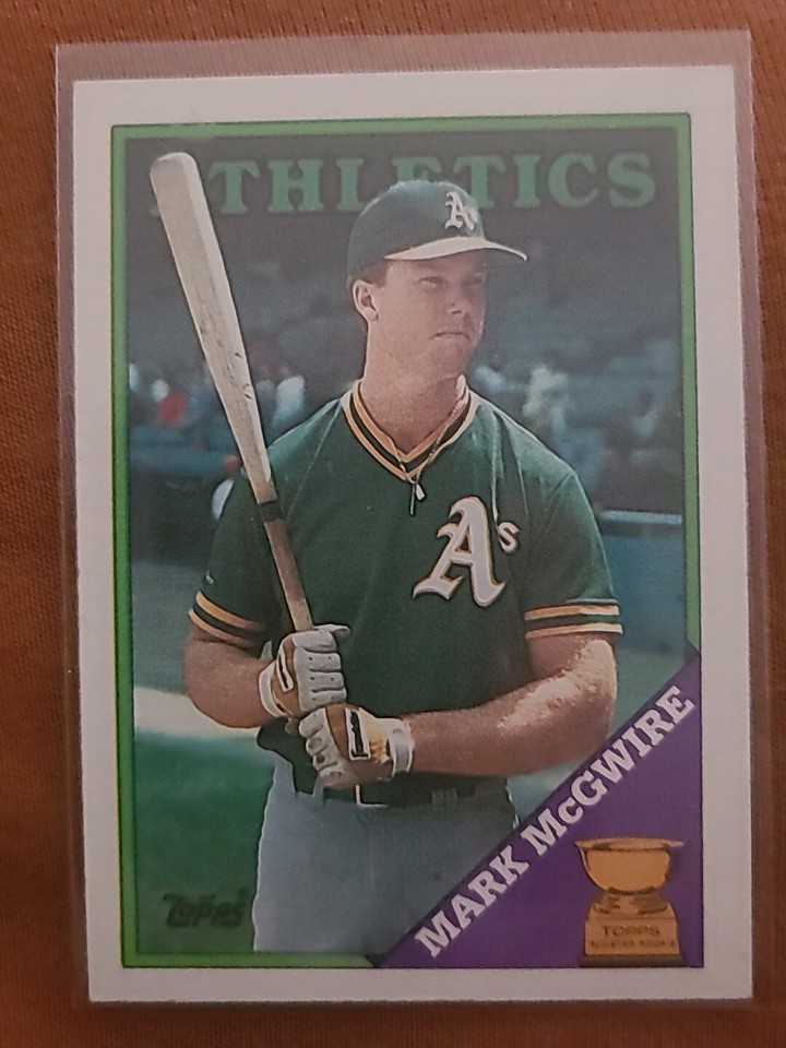 1988 Topps All-Star Rookie #580 Mark McGwire ERROR CARD Topps Missing T ...