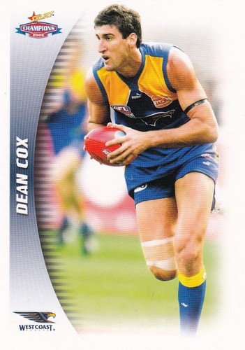 AFL 2006 Select West Coast Eagles - Dean Cox Card No.145 | eBay Australia