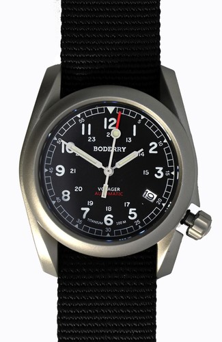 BODERRY Voyager Men's Titanium Automatic Field 40mm Military Date ...
