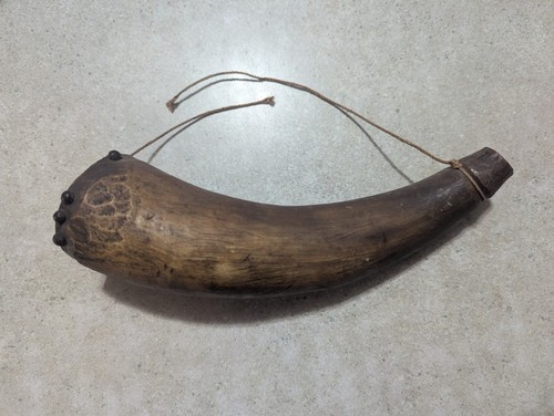 Vtg Used Powderhorn Horn Black Powder Carrier | eBay