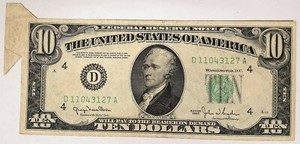 UNITED STATES 1980 10 DOLLARS .COLLECTOR'S MISPRINT NOTE . RARE EXTRA ...