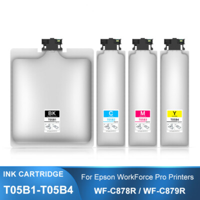 T05B1-T05B4 Ink Bag With Pigment Ink For Epson WF-C878 WF-C879 WF-C878R ...