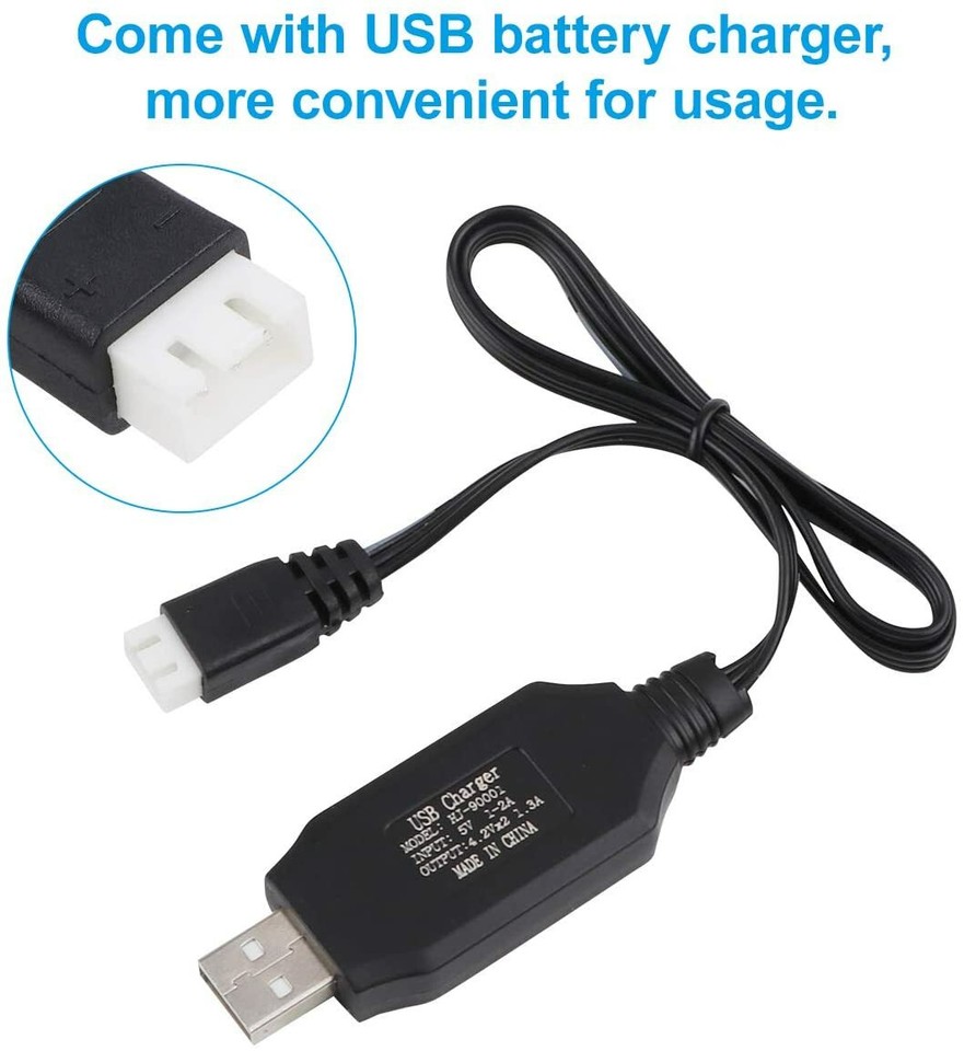 1300mah 7.4v Battery Pack 10c Jst Plug W/ Usb Charger For Rc Car Off ...