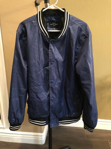 Men's Dark Blue Baseball Jacket - Brand NEW - Large | eBay