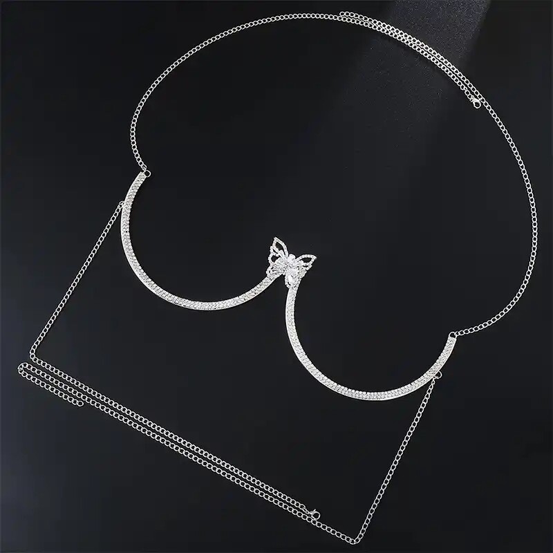 Stonefans Rhinestone Upscale Silver Butterfly Bras Bracket Jewelry For ...