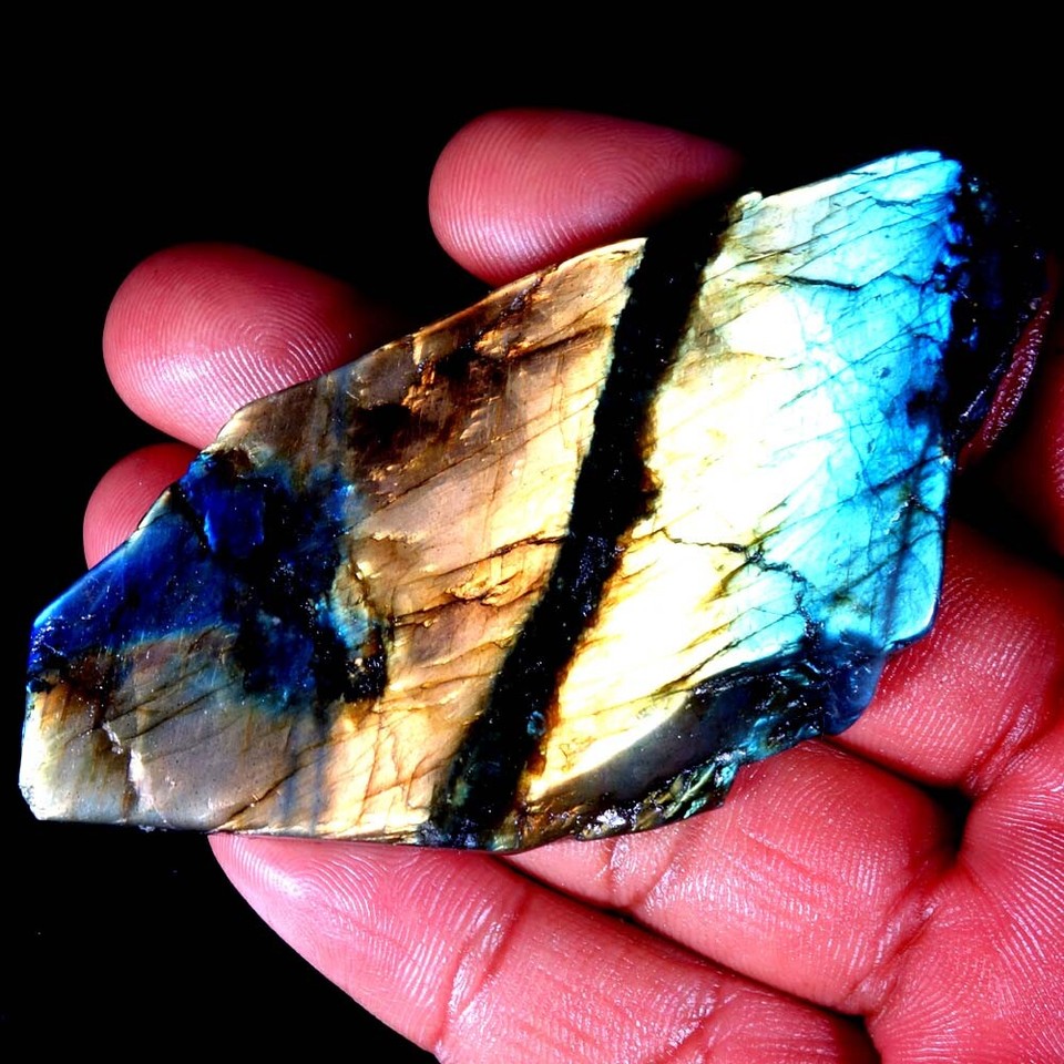 Natural Labradorite Slab Royal Flashing Rock Polished Minerals For ...