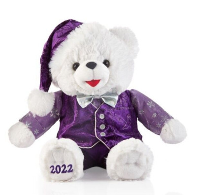 Holiday Time 15 inch Snowflake Teddy Bear 2022,Snowflake Purple Boy ...