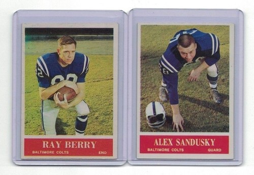 1964 PHILADELPHIA FOOTBALL BALTIMORE COLTS CARDS: RAY BERRY 1 & ALEX ...