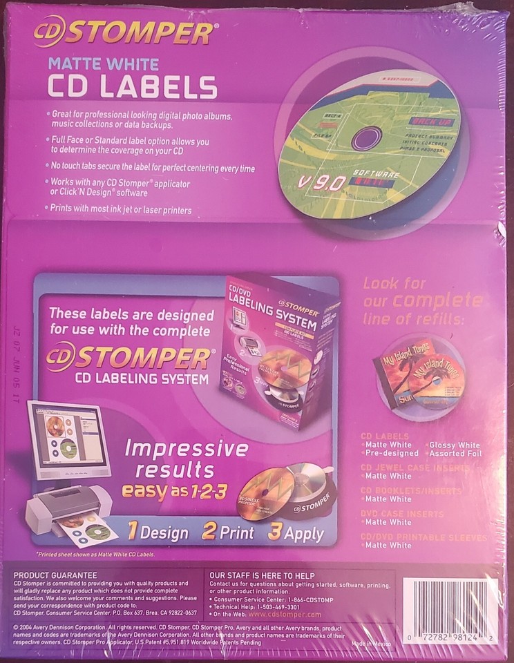 Stomper CD Labels Matte White Full Face 200 Pack 10720-1C2 | eBay