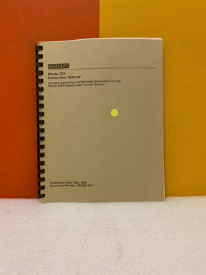 Keithley Model 224 Programmable Current Source Instruction Manual | eBay
