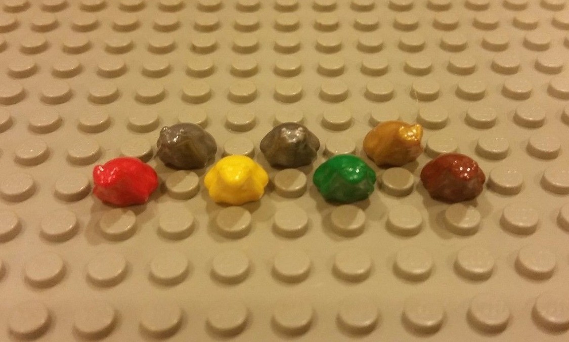Lego NEW Set/7 Frogs/Toads - Green Red Brown Grey Gold Silver Yellow | eBay