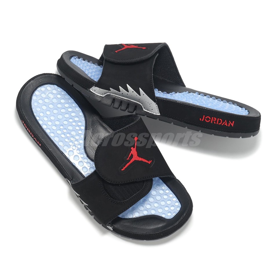 Nike Jordan Hydro V 5 Retro Black Metallic Men Slip On Casual Sandal ...