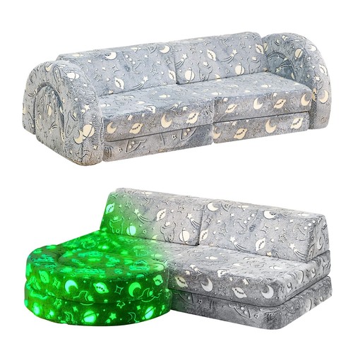 10Pcs Modular Kids Play Couch Glow, Convertible Play Fort, Instant ...