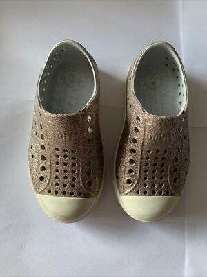 Native Toddlers Girl’s Jefferson Metal Bling Glitter Waterproof Slip On ...