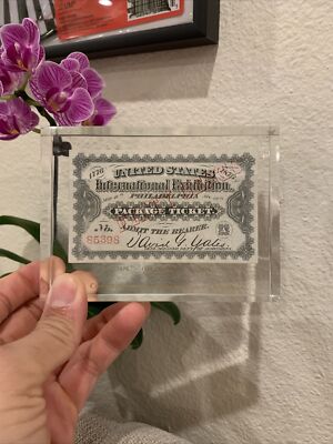 Antique Int’l Exhibition Pass 1876 Philadelphia 1st Official Worlds ...