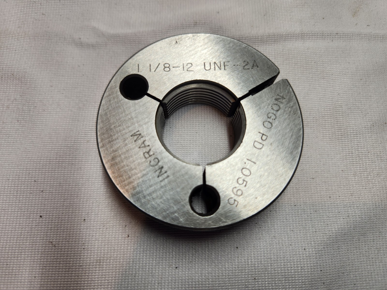 1-1/8"-12 UNF-2A Adjustable Thread Ring NPGO GAGE ONLY NOGO P.D. 1.0595 ...