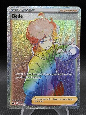 Pokemon Bede Sword & Shield 207/202 Rainbow Full Art Secret Rare ...