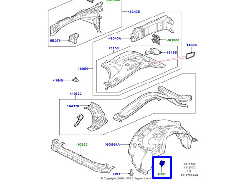 GENUINE LAND ROVER FRONT WHEELARCH PIN SET LR3 SPORT LR4 RANGE ROVER ...